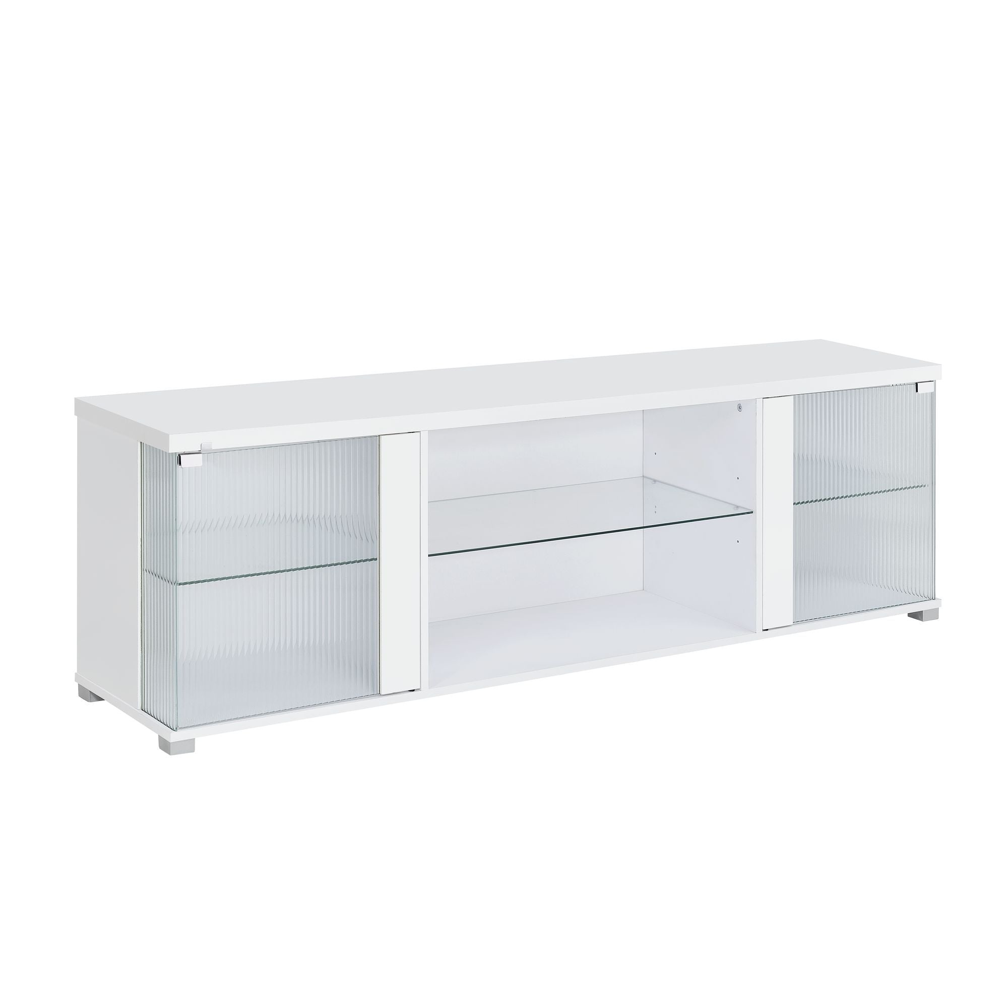 Chandra - 70" TV Stand With LED - Glossy White | Austin's Furniture Depot (Austin,TX)