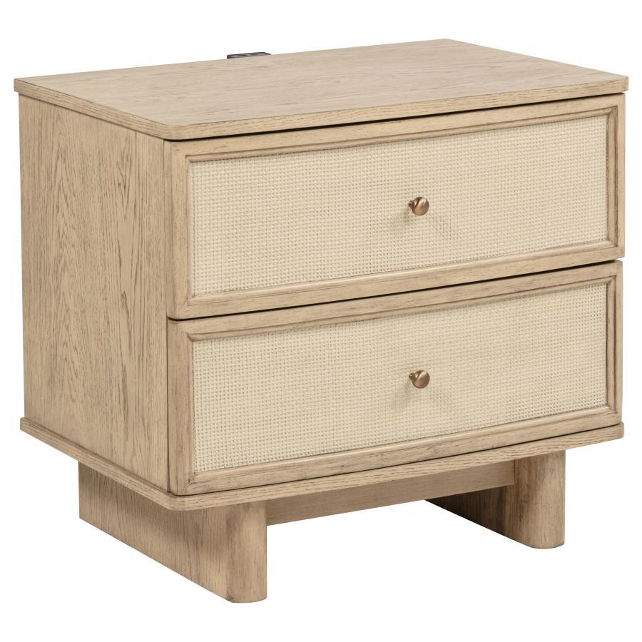 Kailani - 2-Drawer Nightstand Bedside Table - Beige Oak | Austin's Furniture Depot (Austin,TX)