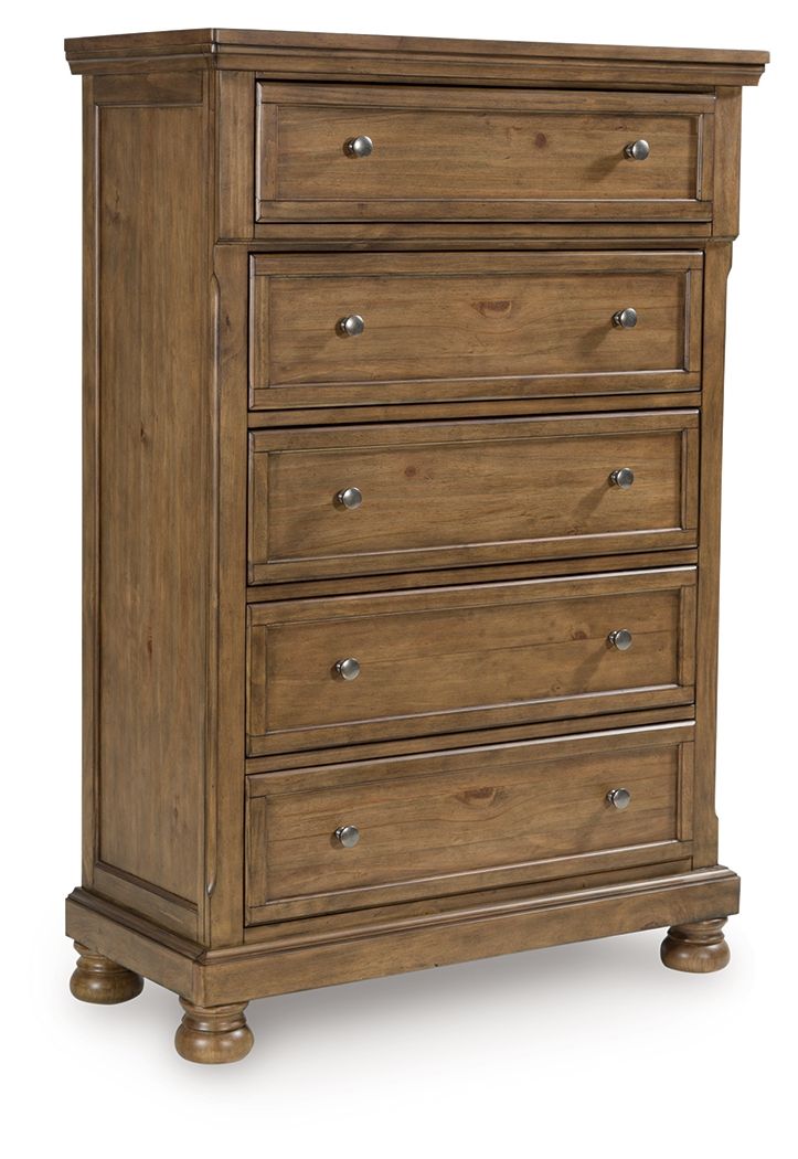 Feddinger - Medium Brown - Five Drawer Chest | Austin's Furniture Depot (Austin,TX)
