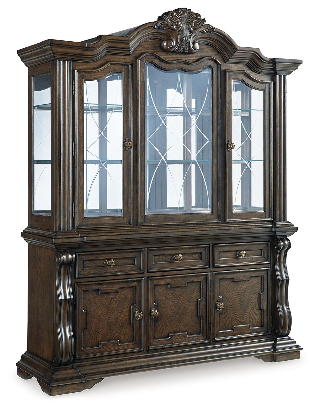 Maylee - Dining Buffet And Hutch - Dark Brown | Austin's Furniture ...